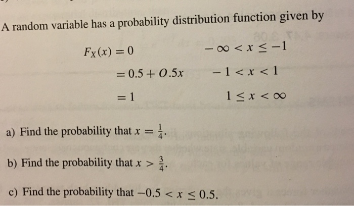 Solved A random variable has a probability distribution | Chegg.com