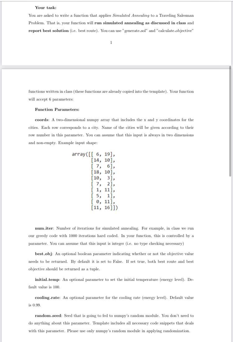 Solved Your task: You are asked to write a function that | Chegg.com