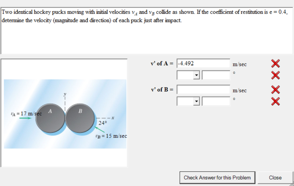 Solved Two identical hockey pucks moving with initial | Chegg.com