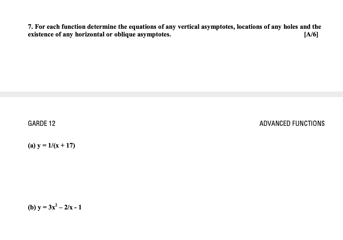 Solved 6 For Each Function Determine The Domain And Range