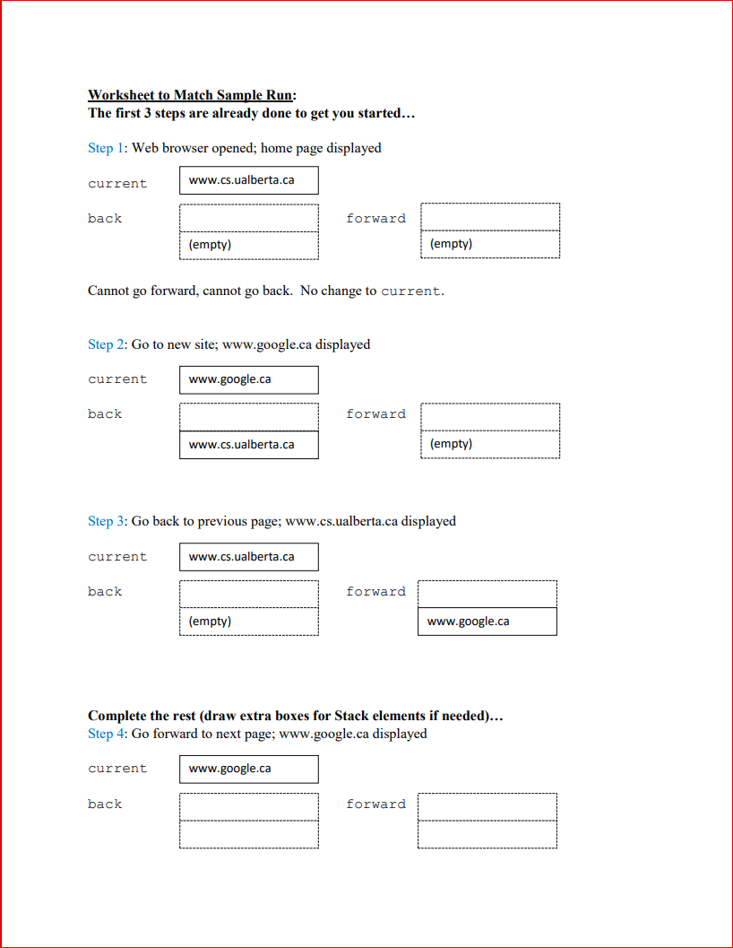 Solved CMPUT 175 - Lab 4: Stacks Submit by: Oct 5, 2020 Demo | Chegg.com