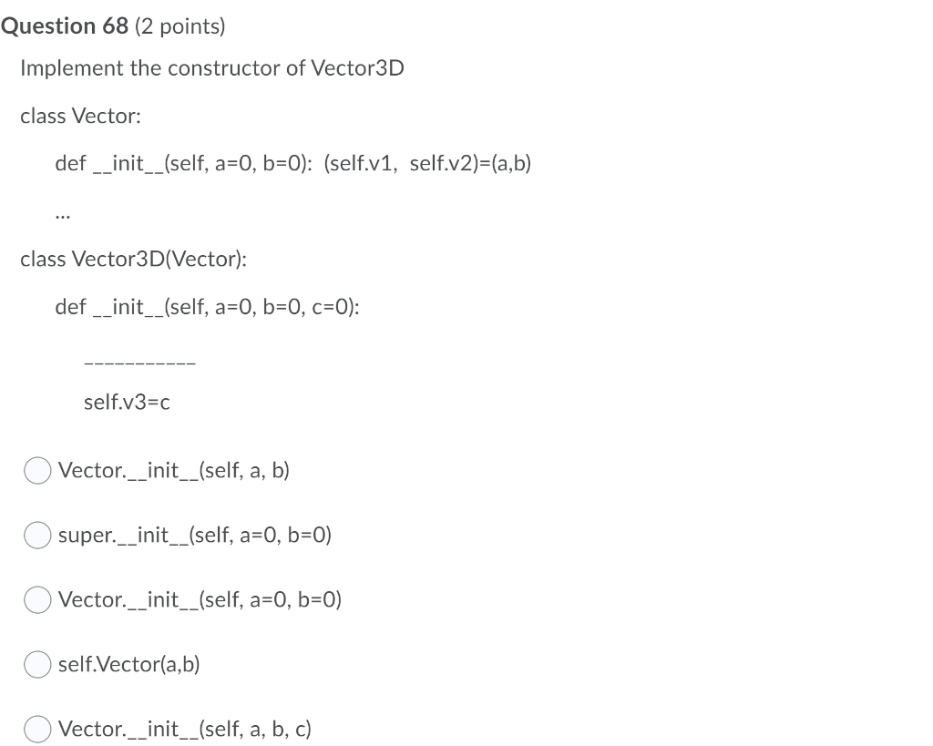 Solved Question 68 (2 points) Implement the constructor of | Chegg.com