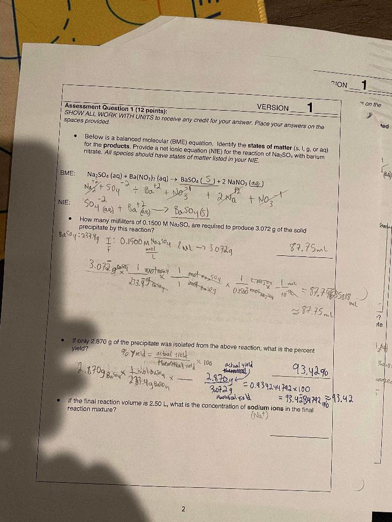 Solved Assessment Question 1 (12 points): SHOW ALL WORK WITH | Chegg.com