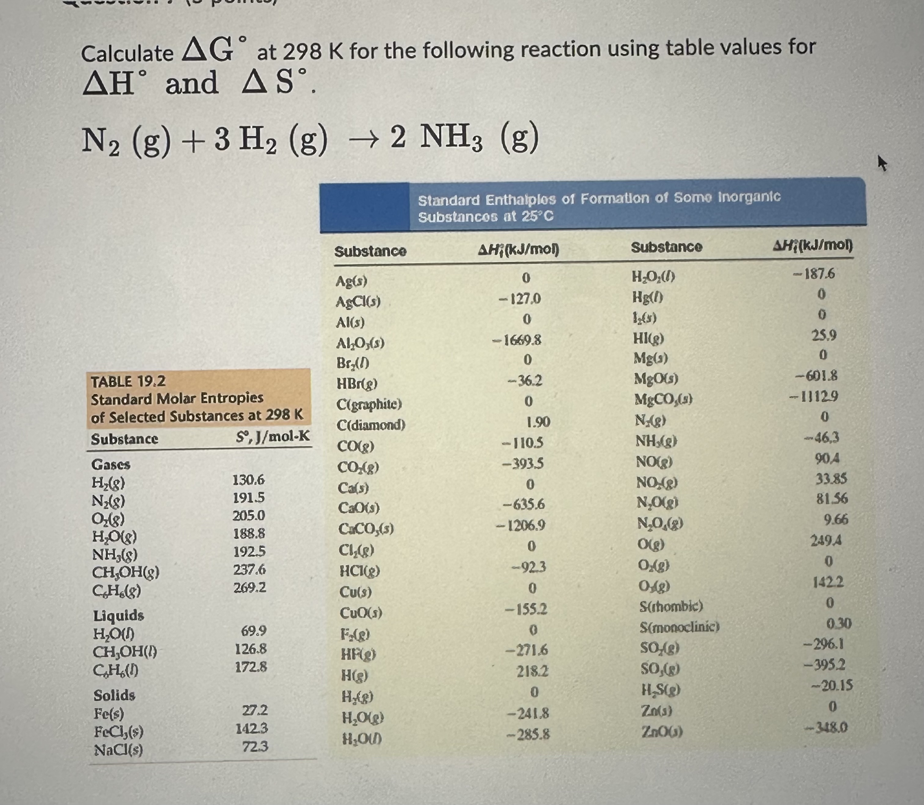 Solved Calculate ΔG∘ at 298 K for the following reaction | Chegg.com