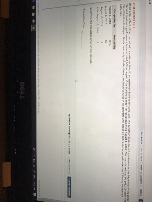 Solved ent CALCULATOR FULI Brief Exercise 18-6 Oriole Corp. | Chegg.com