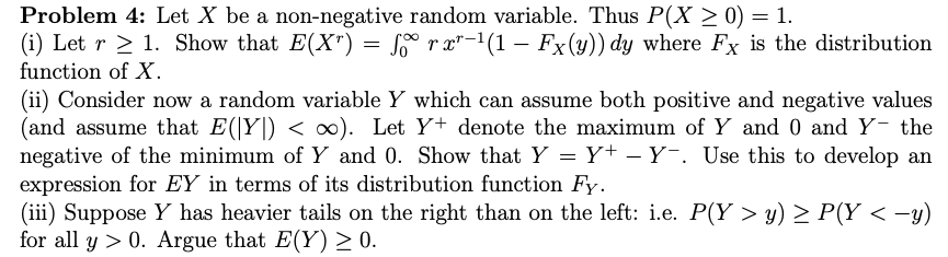 Problem 4: Let X be a non-negative random variable. | Chegg.com