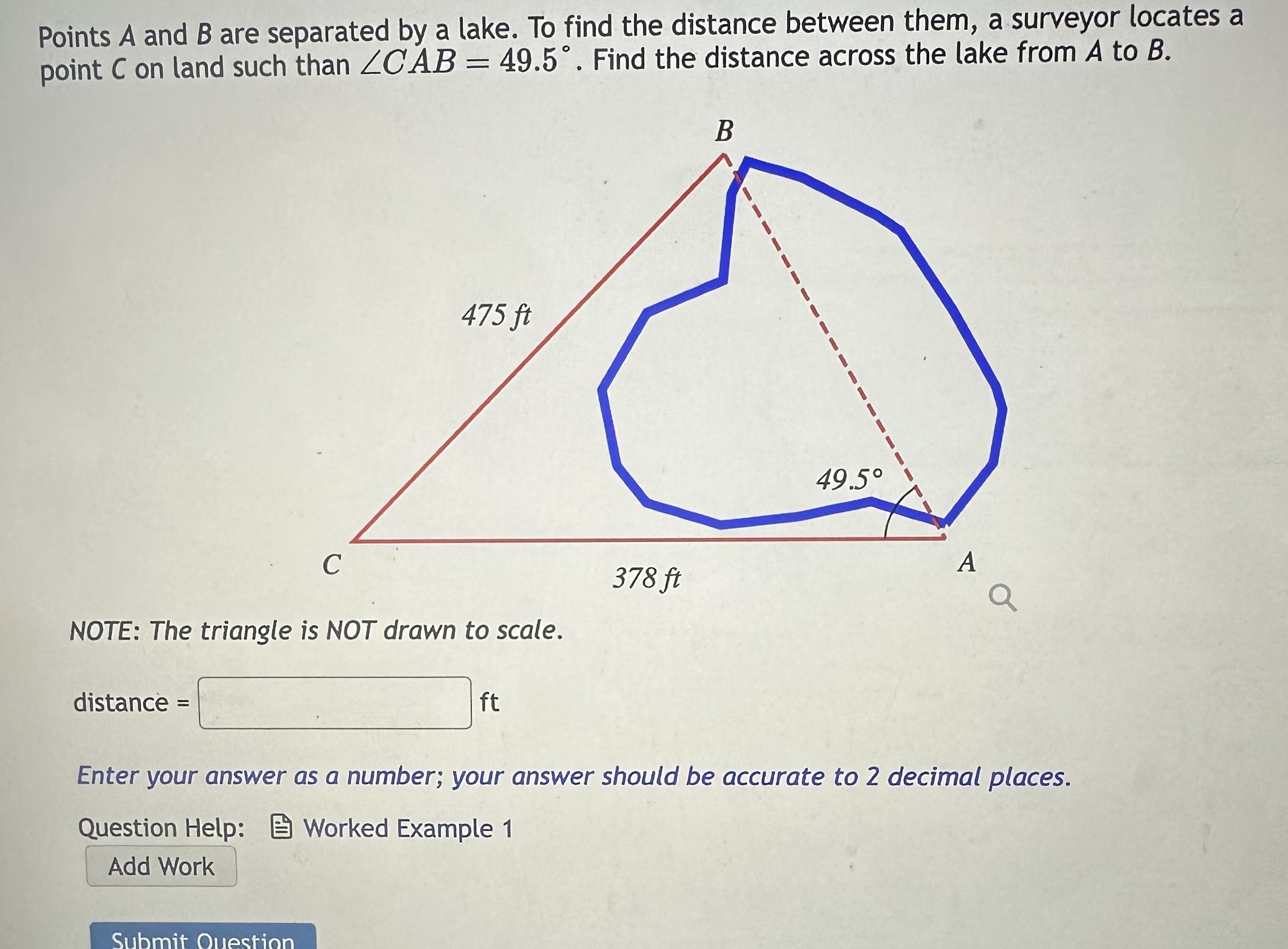 Solved Points A and B are separated by a lake. To find the | Chegg.com