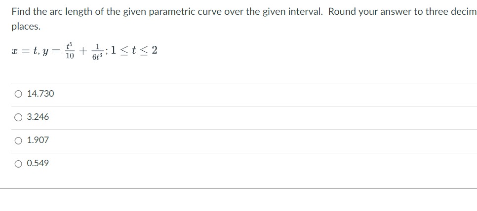 Solved Find the arc length of the given parametric curve | Chegg.com