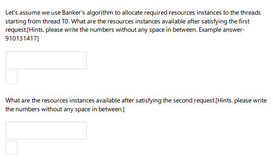 Solved Banker's Algorithm Problem Let's assume we have | Chegg.com