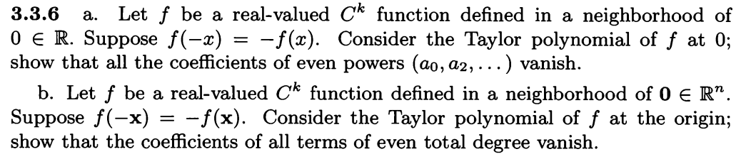 Solved 3.3.6 a. Let f be a real-valued Ck function defined | Chegg.com