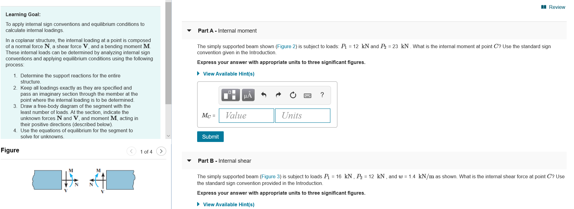 Solved n Review Learning Goal: To apply internal sign | Chegg.com