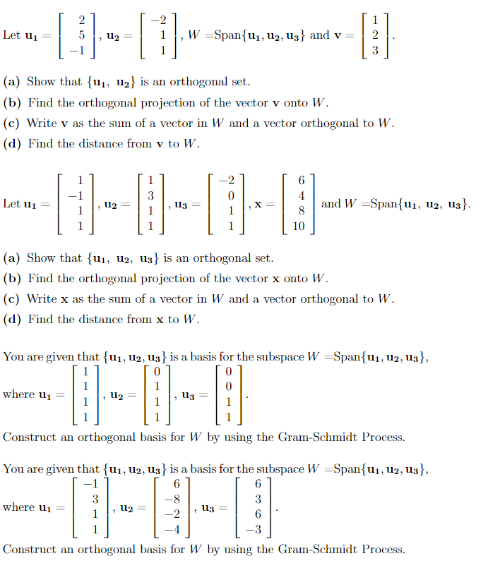Solved Let u1=⎣⎡25−1⎦⎤,u2=⎣⎡−211⎦⎤,W=Span{u1,u2,u3} and | Chegg.com