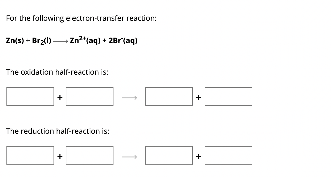 Solved For the following electron-transfer reaction: | Chegg.com