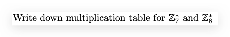 Solved Write down multiplication table for Z* and Z5 | Chegg.com