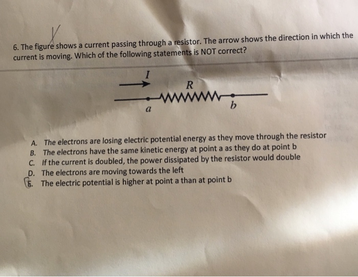 Solved 6. The figure shows a current passing through a | Chegg.com