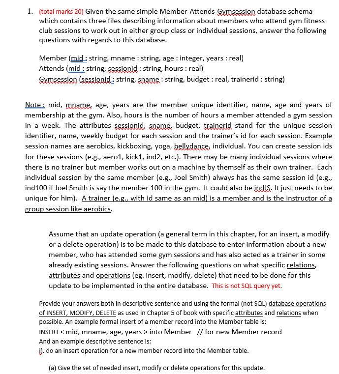 1. (total marks 20) Given the same simple | Chegg.com