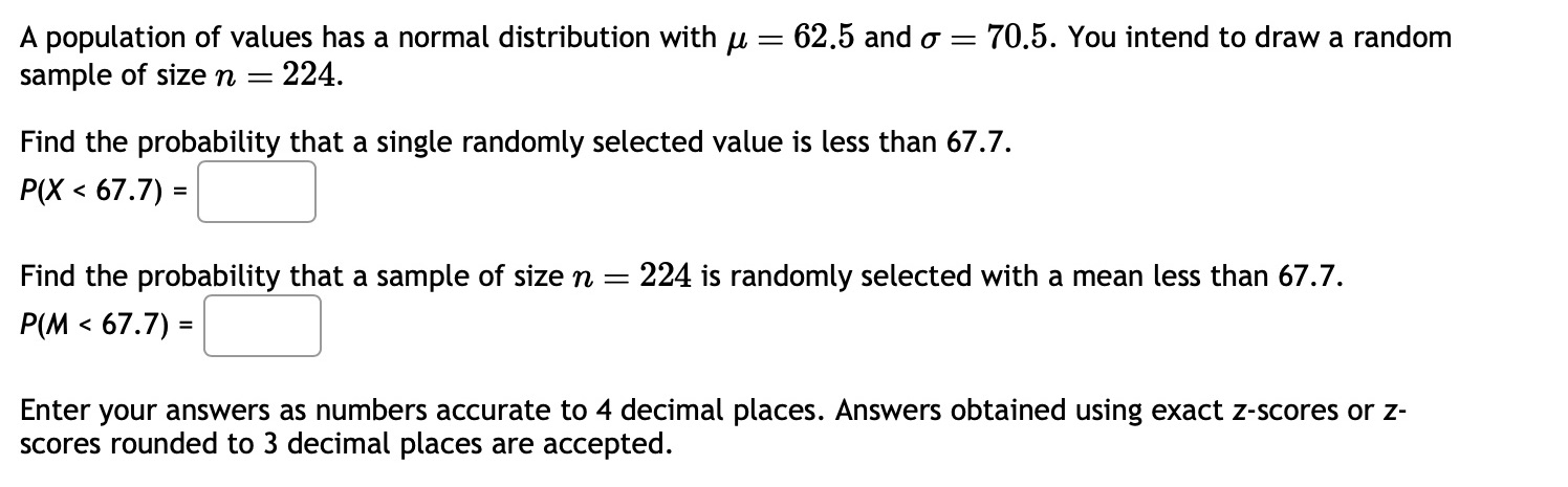 Solved A population of values has a normal distribution with | Chegg.com