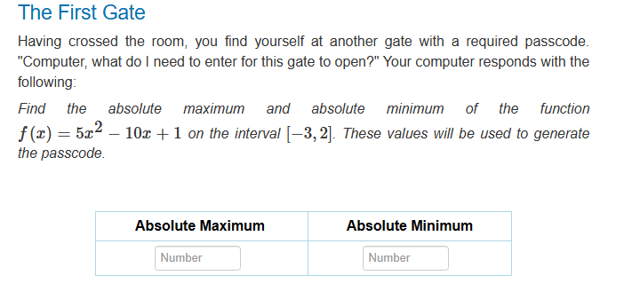 Solved The First Gate Having crossed the room, you find | Chegg.com