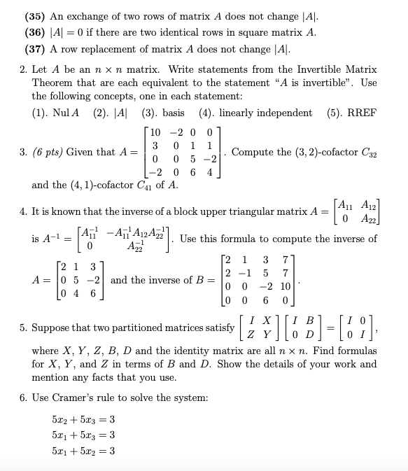 Solved 1. True or False questions (1) The reflection through | Chegg.com