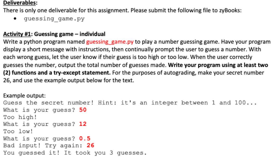 Solved Dellverables. There is only one deliverable for this | Chegg.com