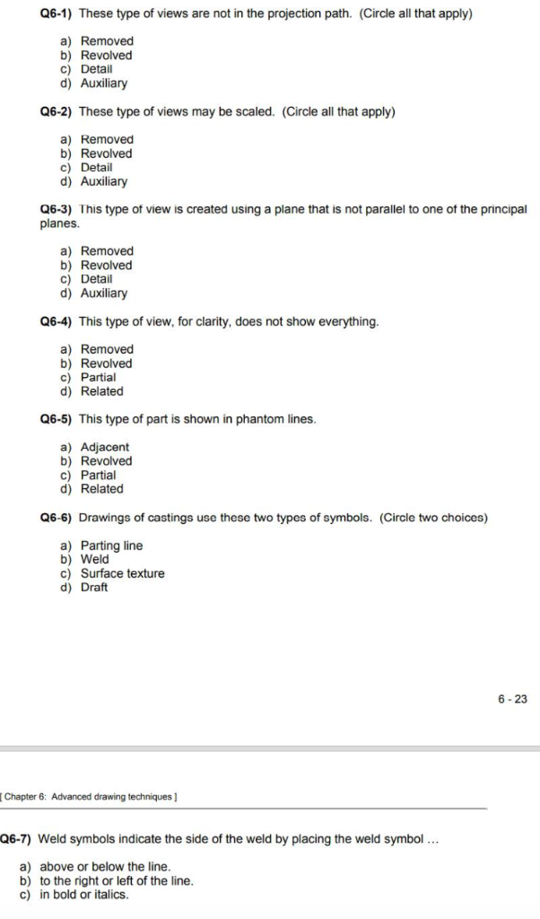 Solved Engineering Drawing Please help answer all the | Chegg.com