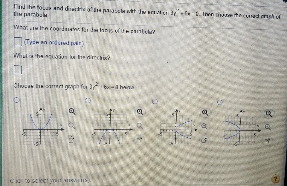 Solved Find the focus and directrix of the parabola with the | Chegg.com