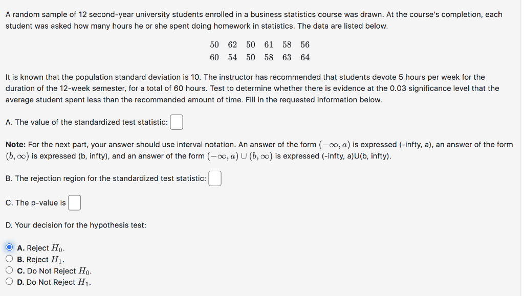 Solved A random sample of 12 second-year university students | Chegg.com