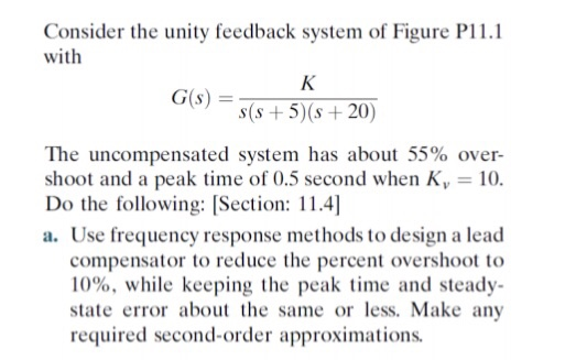 Solved Consider the unity feedback system of Figure P11.1 | Chegg.com