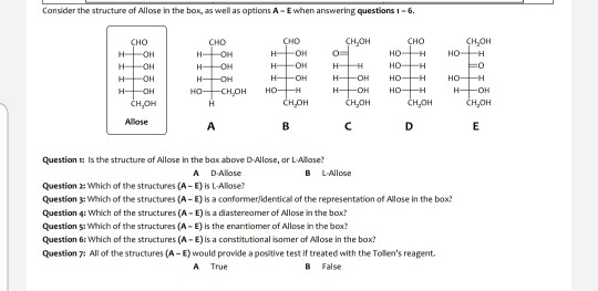 Solved Consider the structure of Allose in the box, as well | Chegg.com