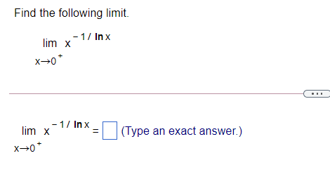 Solved Find the limit. 5 2 In x lim (1 + 2x) X00 5 11 2 In x | Chegg.com