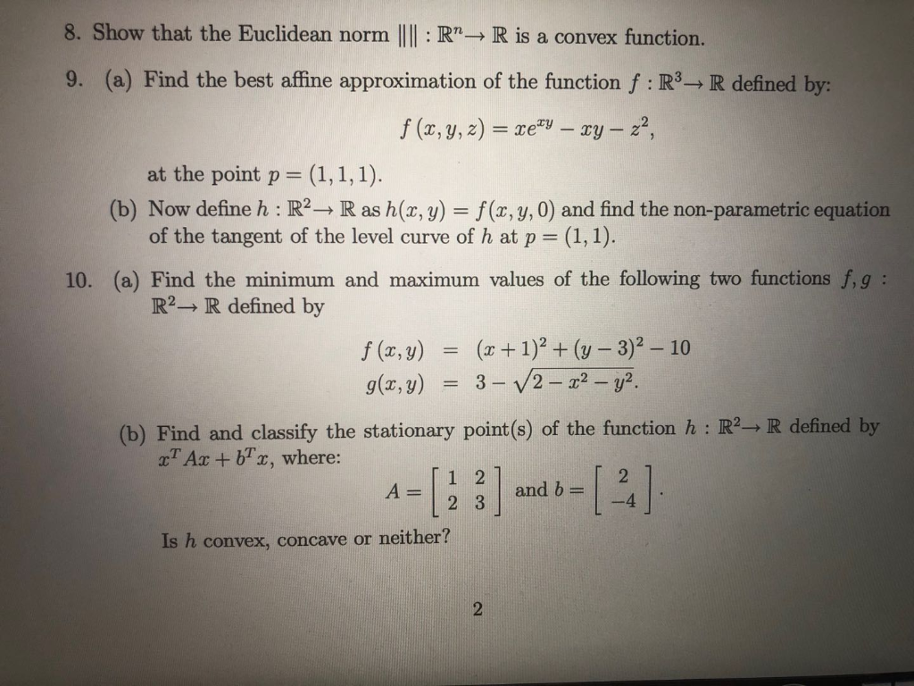 Solved 8. Show that the Euclidean norm |||| : RM R is a | Chegg.com