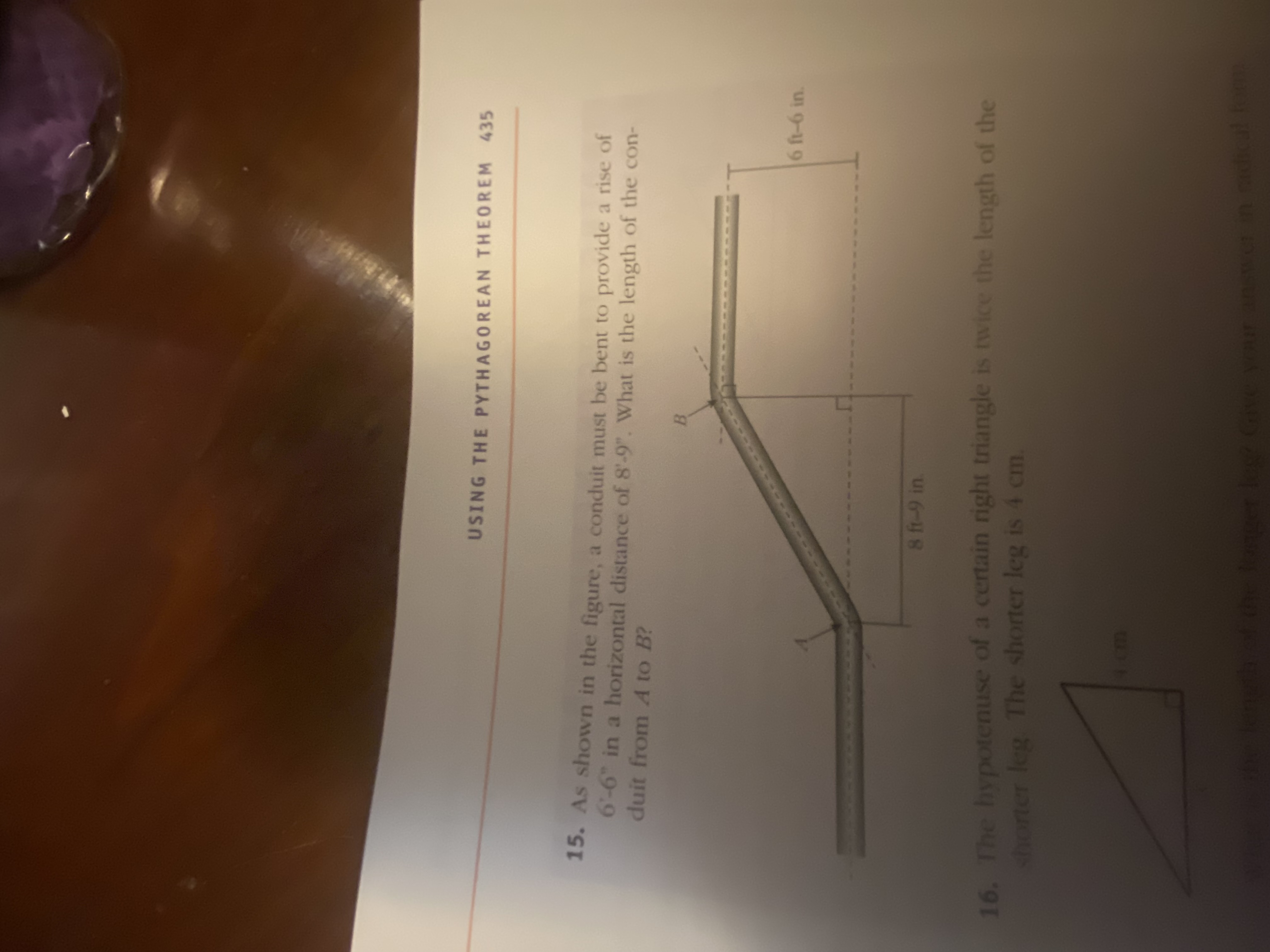Solved USING THE PYTHAGOREAN THEOREM 43515. ﻿As shown in the | Chegg.com
