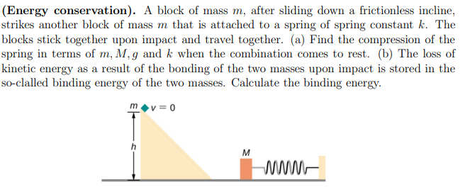 Solved (Energy conservation). A block of mass m, after | Chegg.com