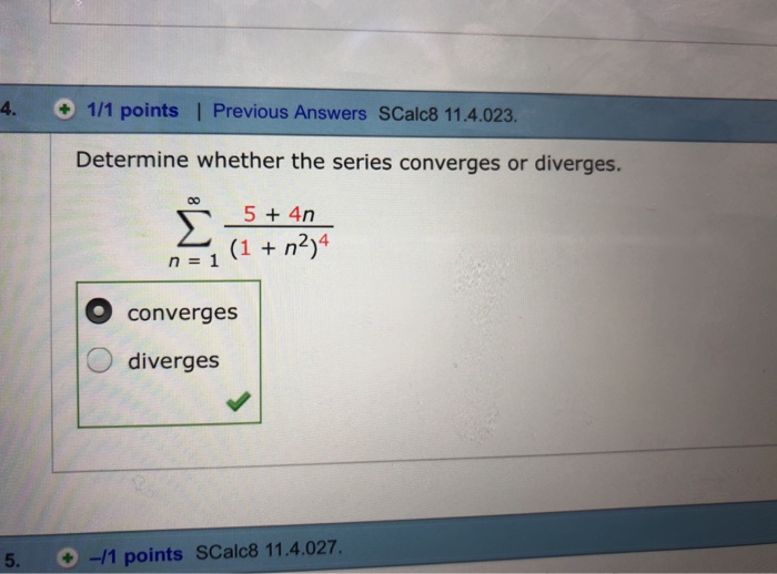 Solved 4.。 4. 1/1 points | Previous Answers SCalc8 11.4.023 | Chegg.com Solved 4.。 4. 1/1 points | Previous Answers SCalc8 11.4.023 | Chegg.com