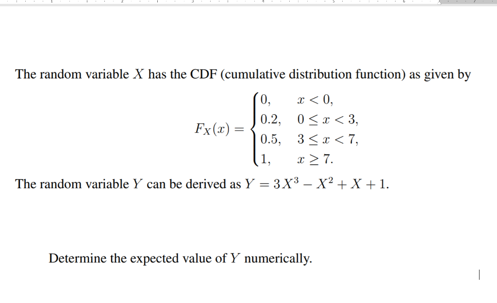 Solved The random variable X has the CDF (cumulative | Chegg.com