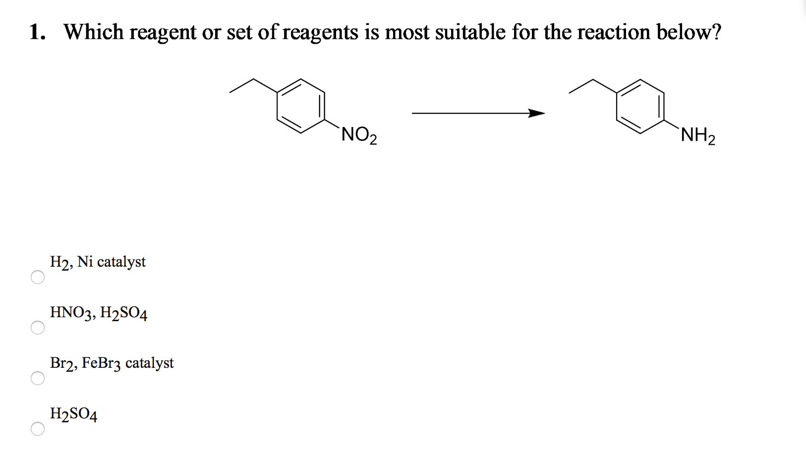 Solved 1. Which reagent or set of reagents is most suitable | Chegg.com