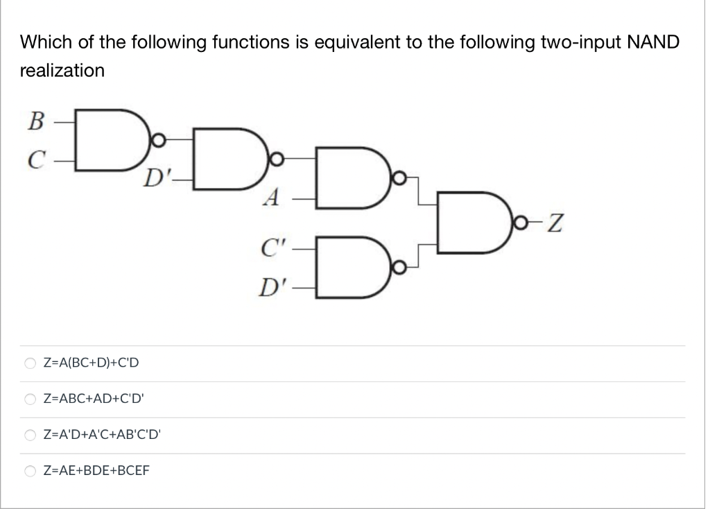 [Solved]: Which of the following functions is equivalent t