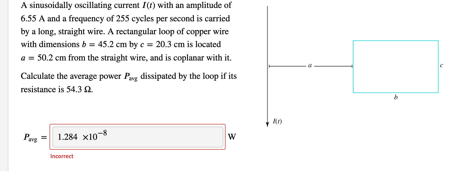 Solved A sinusoidally oscillating current I(t) with an | Chegg.com