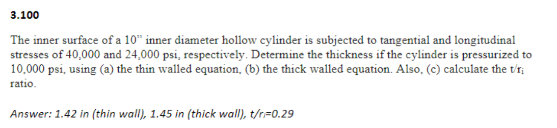 Solved The inner surface of a 10 " inner diameter hollow | Chegg.com