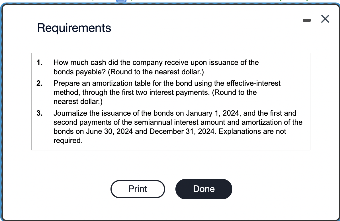 Requirements 1. How much cash did the company receive | Chegg.com
