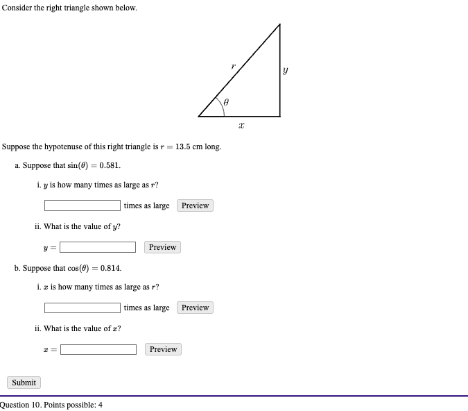 Solved Consider the right triangle shown below. Suppose the | Chegg.com