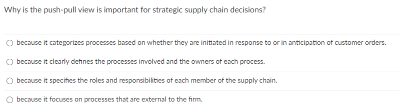 Solved Why is the push-pull view is important for strategic | Chegg.com