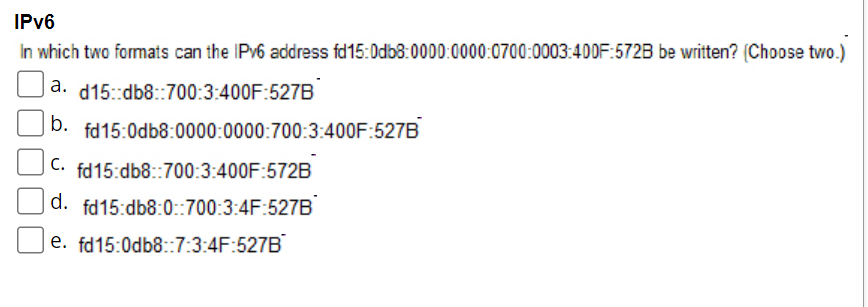 In which two formats can the IPv6 address | Chegg.com