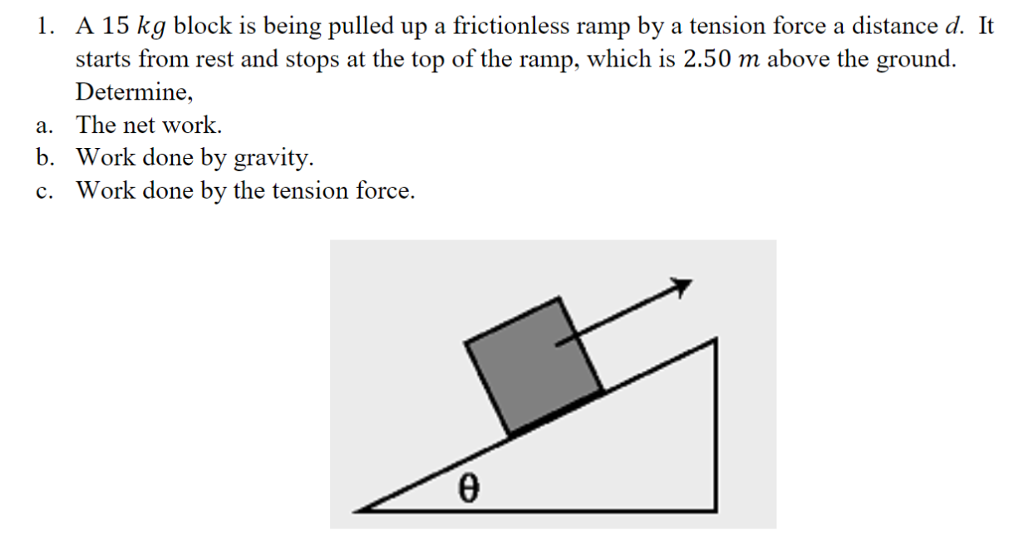 Solved A 15 kg block is being pulled up a frictionless ramp | Chegg.com