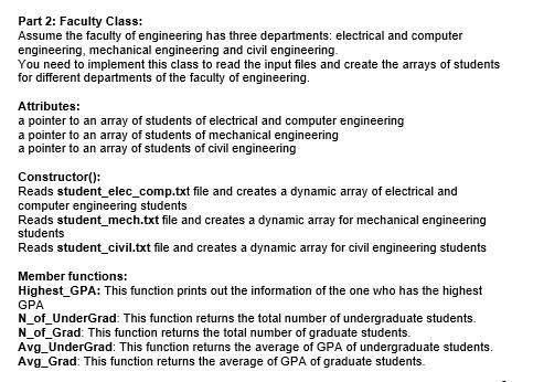 Solved Part 2: Faculty Class: Assume the faculty of | Chegg.com