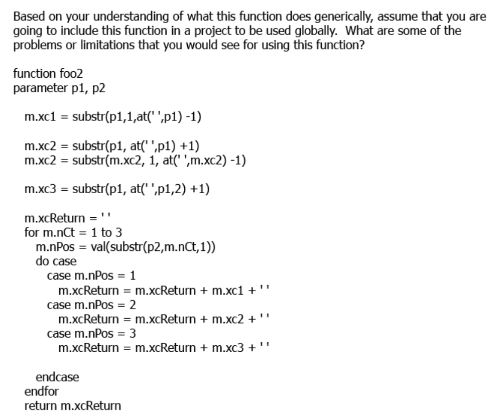 Solved Based on your understanding of what this function | Chegg.com
