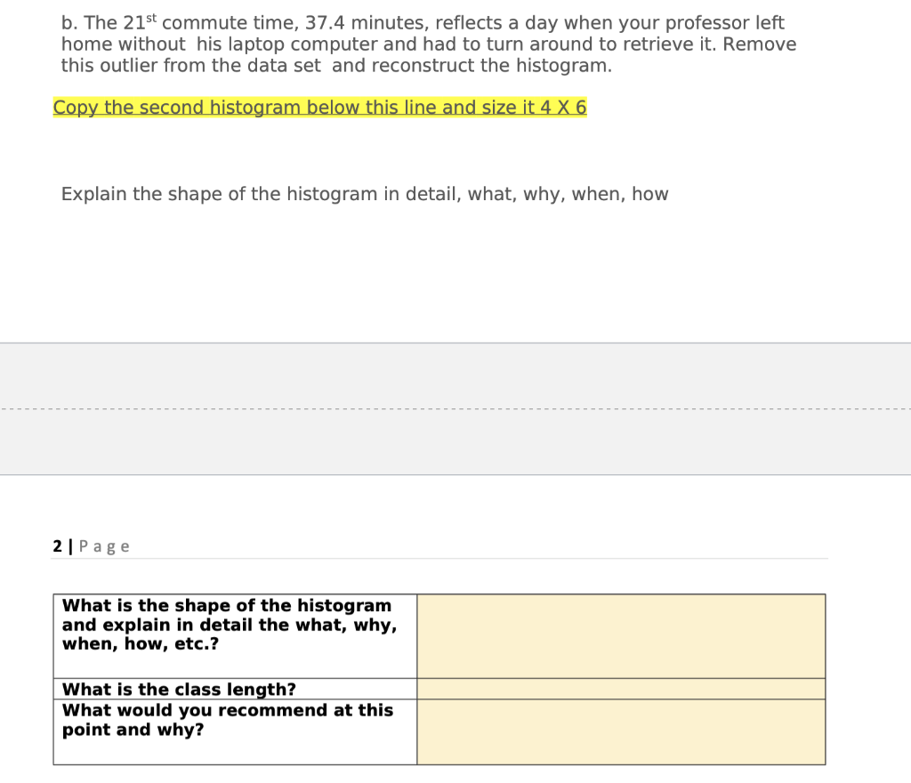 Solved 1. The following data are commute times (in minutes) | Chegg.com