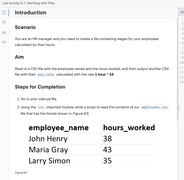Solved Lab Activity 8.7: Working with Files Introduction | Chegg.com