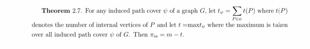 Solved Theorem 2.7. For any induced path cover y of a graph | Chegg.com