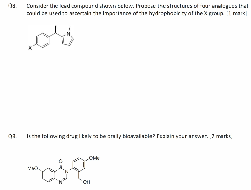 Solved Q8. Consider the lead compound shown below. Propose | Chegg.com